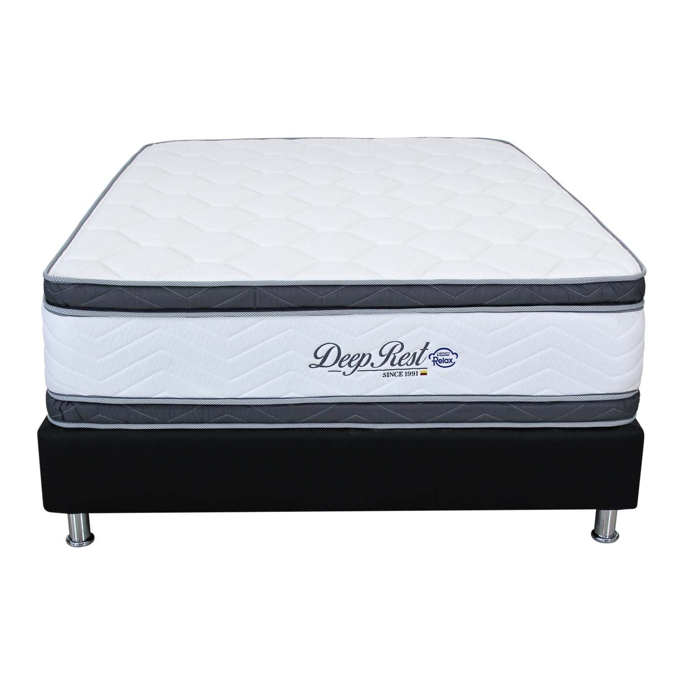Colchón Resortado Deep Rest sencillo 100x190 Doble Pillow. Incluye bas – Colchones y muebles ...